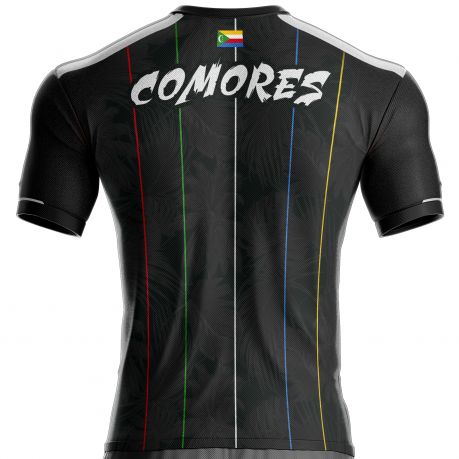 Comoros black football shirt FG-75 to support